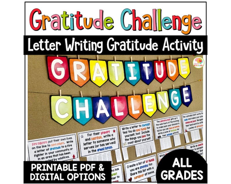 Gratitude Challenge Activities: Letter-writing for Thanksgiving and ...