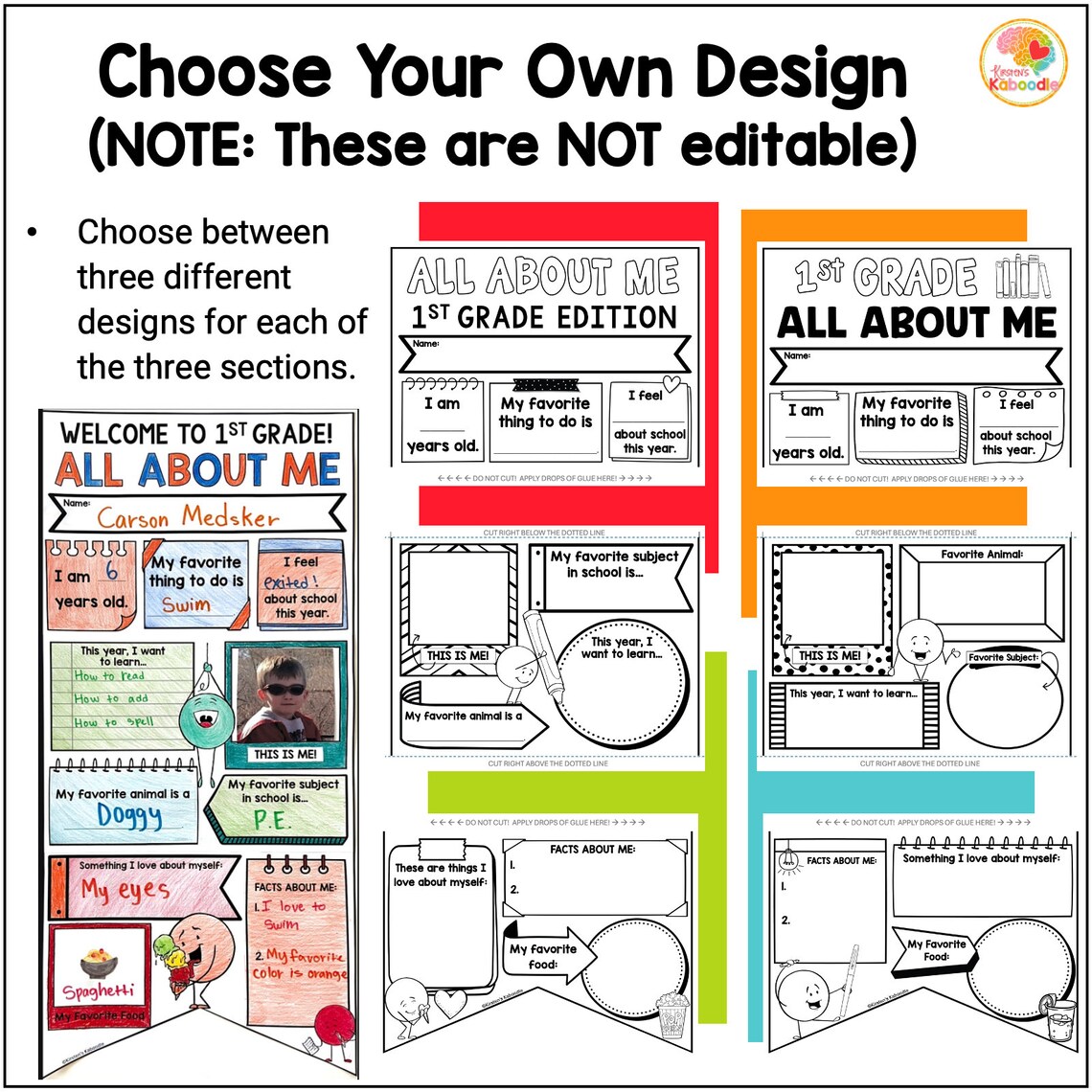 All About Me Banner Poster Activity: First Day or Week of School ...