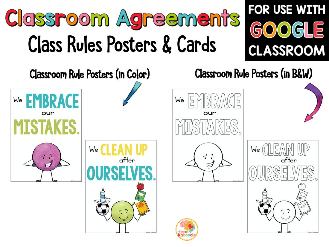 Classroom Rules Picture Cards