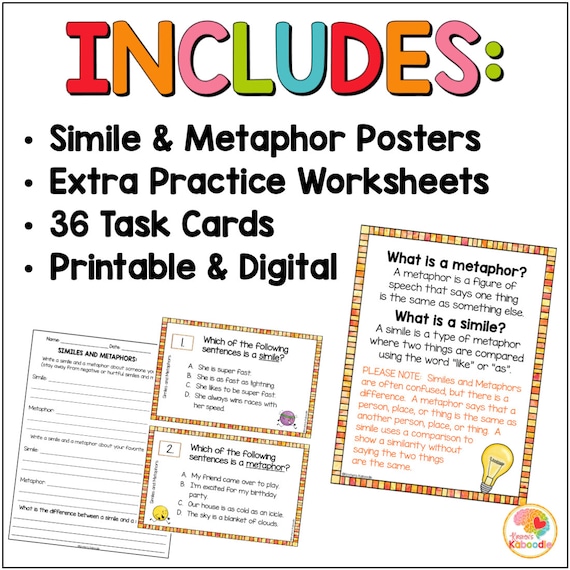Similes And Metaphors Poster
