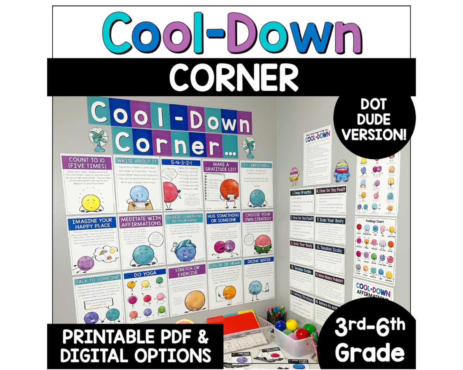 Cool-down Corner Posters and Reflection Pages: Calm-down Corner for ...