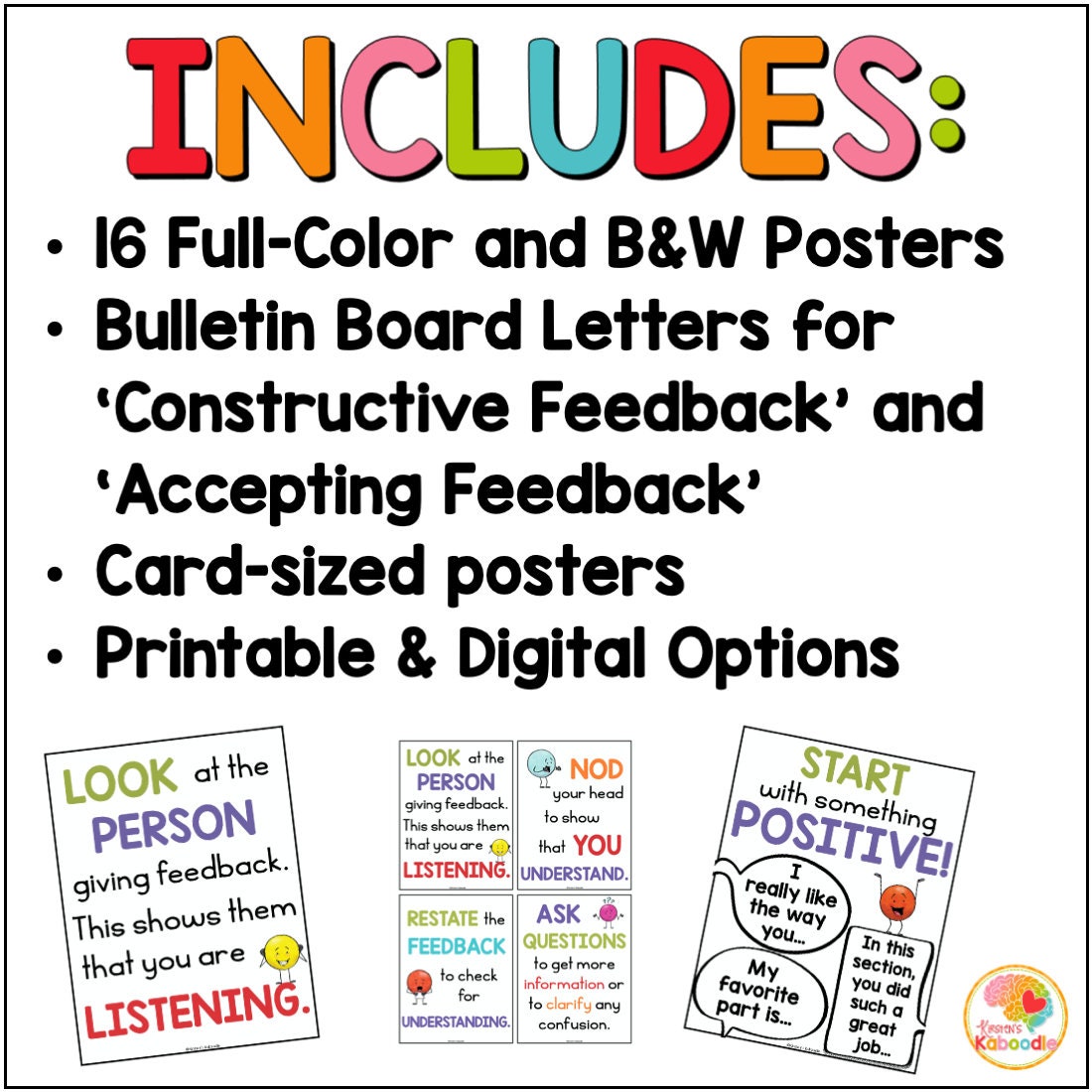 Accepting Feedback and Giving Constructive Feedback Posters BUNDLE ...