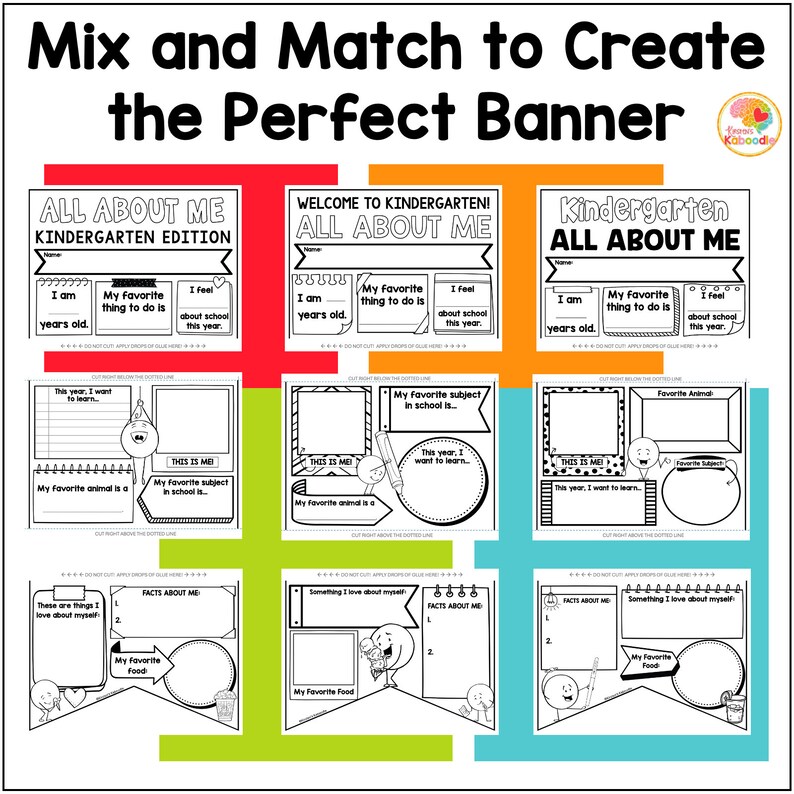 All About Me Banner Poster Activity: First Day or Week of School ...