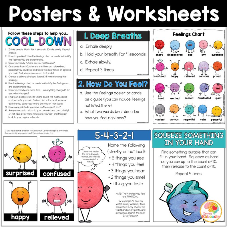 Cool-down Corner Posters and Reflection Pages: Calm-down Corner for ...