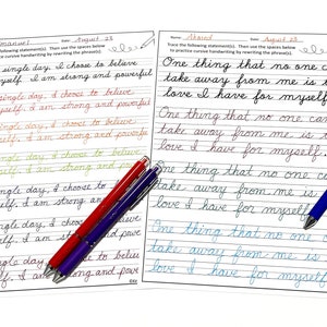 Cursive Handwriting Practice for Kids Using Positive Affirmations and ...