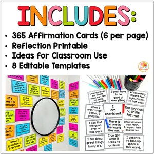 Positive Affirmation Cards for Kids: 365 Notes for Positive Mirror Self ...