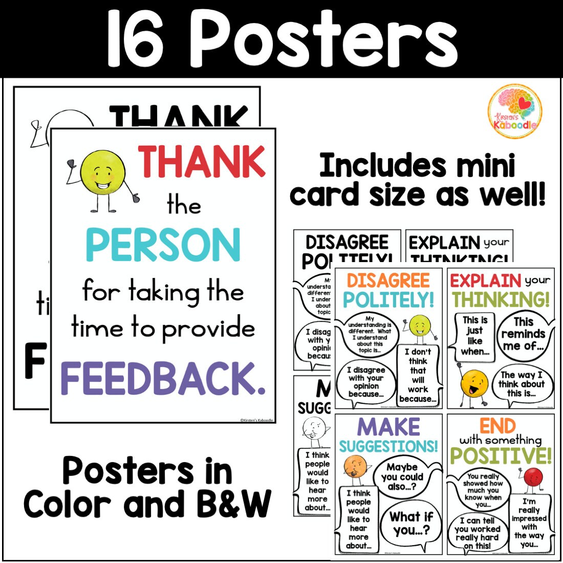 Accepting Feedback and Giving Constructive Feedback Posters BUNDLE ...