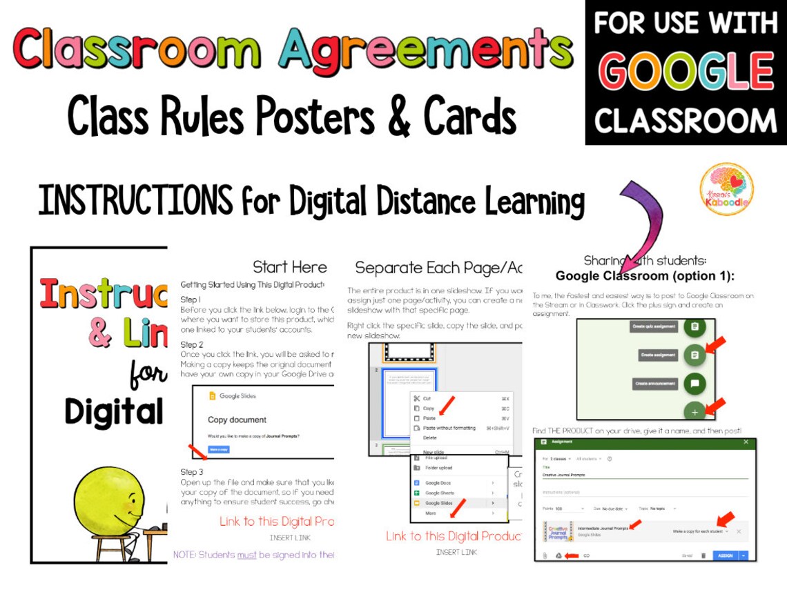 Classroom Rules Posters for Kids Classroom Agreements - Etsy
