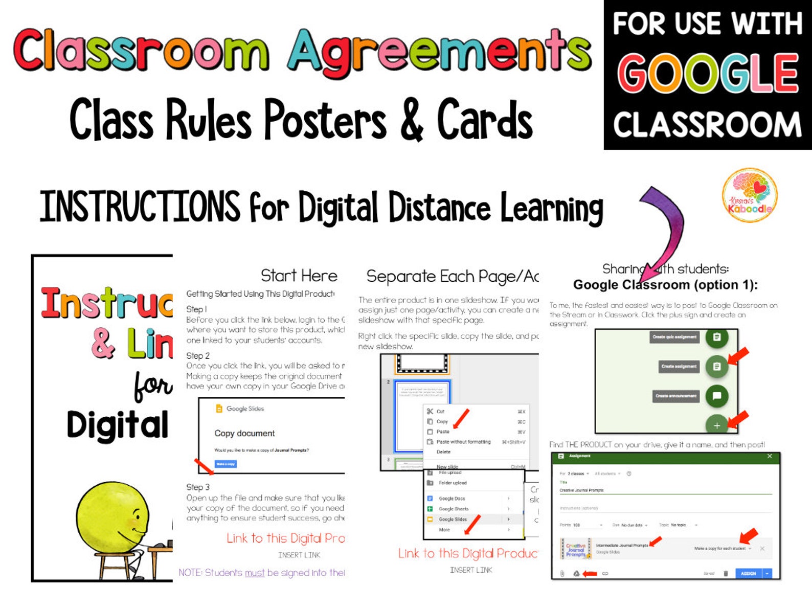 Classroom Rules Posters for Kids, Classroom Agreements Bulletin Board ...
