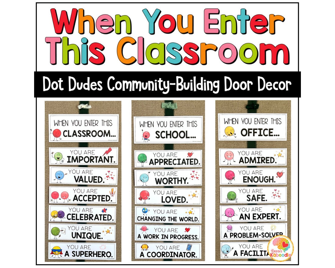 When You Enter This Classroom Community-building Bulletin Board or Door ...