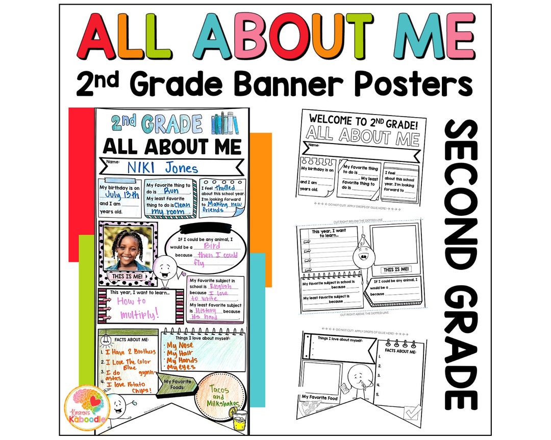 All About Me Banner Poster Activity: First Day or Week of School ...