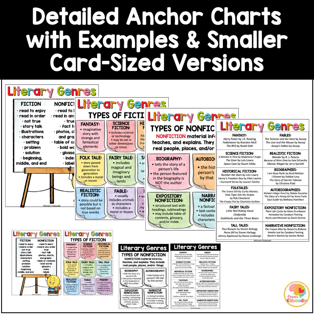 Literary Genres Anchor Charts: Genres of Literature Reading Skills ...