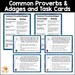 Proverbs and Adages Activities: Task Cards, Anchor Charts, and ...