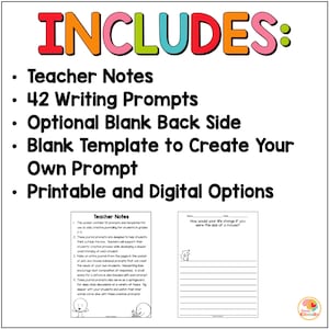Daily Creative Journal Writing Prompts for 2nd-4th Grade - Etsy