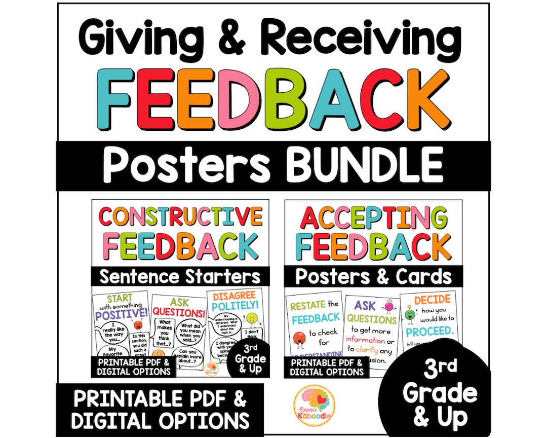 Accepting Feedback and Giving Constructive Feedback Posters BUNDLE ...