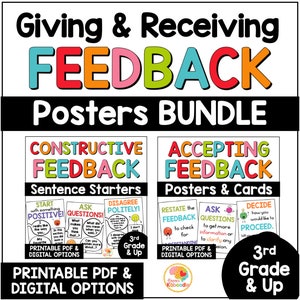 Accepting Feedback and Giving Constructive Feedback Posters BUNDLE ...