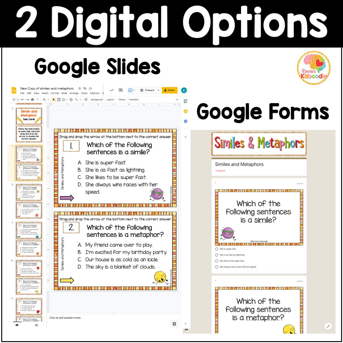 Similes and Metaphors: Posters, Task Cards, and Worksheets - Etsy