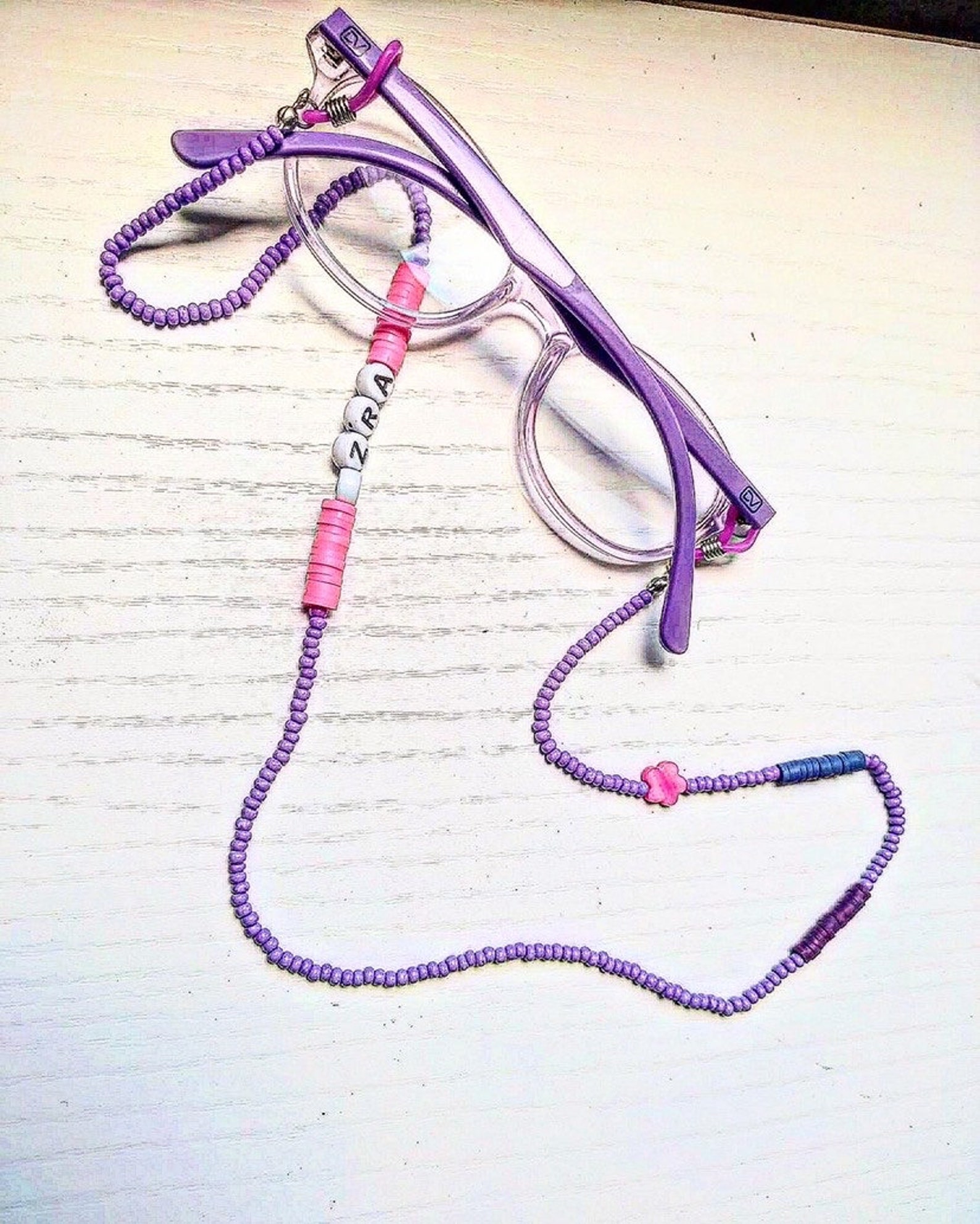 Eyeglass Chain With Name Tag, Kids Eyeglass Chain Personalized Gift ...