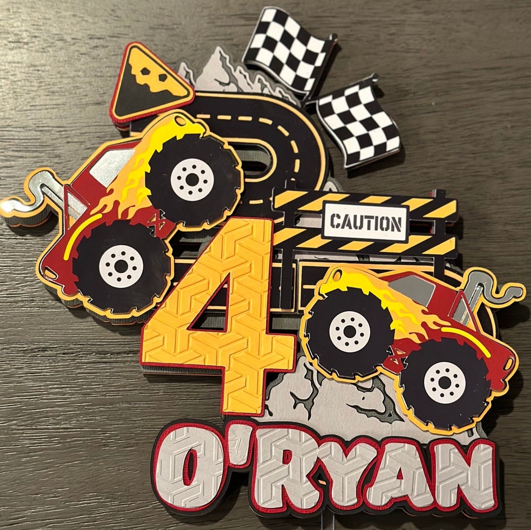 Monster Truck Jam Cake Topper Decoration Favor custom Birthday Party ...