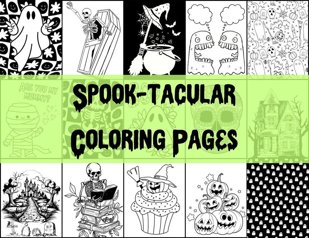 Spooktacular Coloring Pages - Etsy