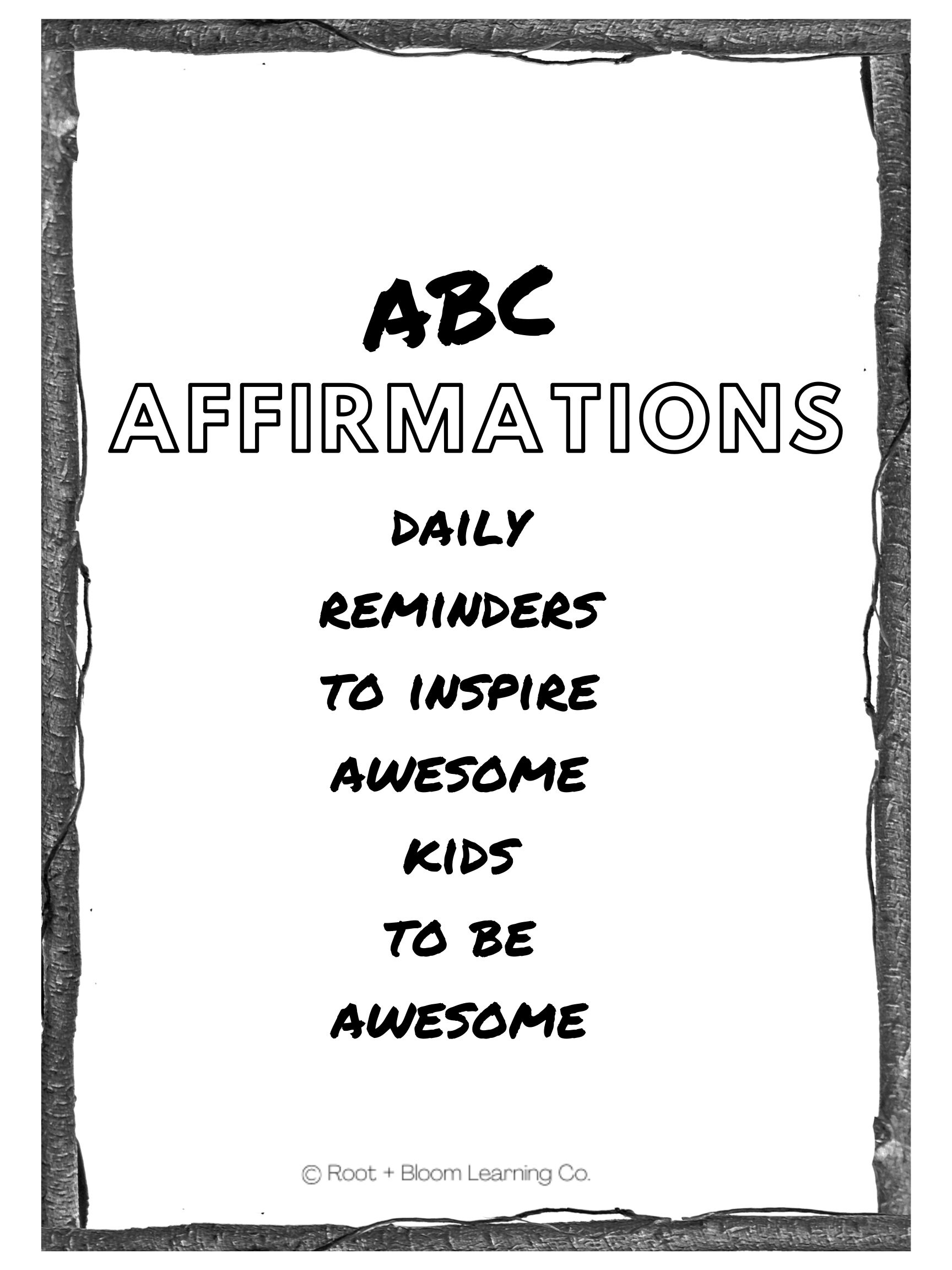 Minimal ABC Affirmation Printables - Etsy