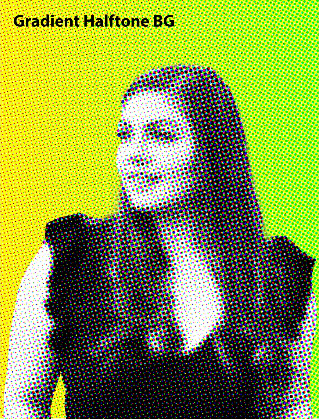Custom Personal Halftone Spots Digital Image Photo Cut-out and Colour ...