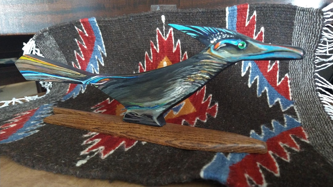 Hand Painted Wooden Roadrunner - Etsy