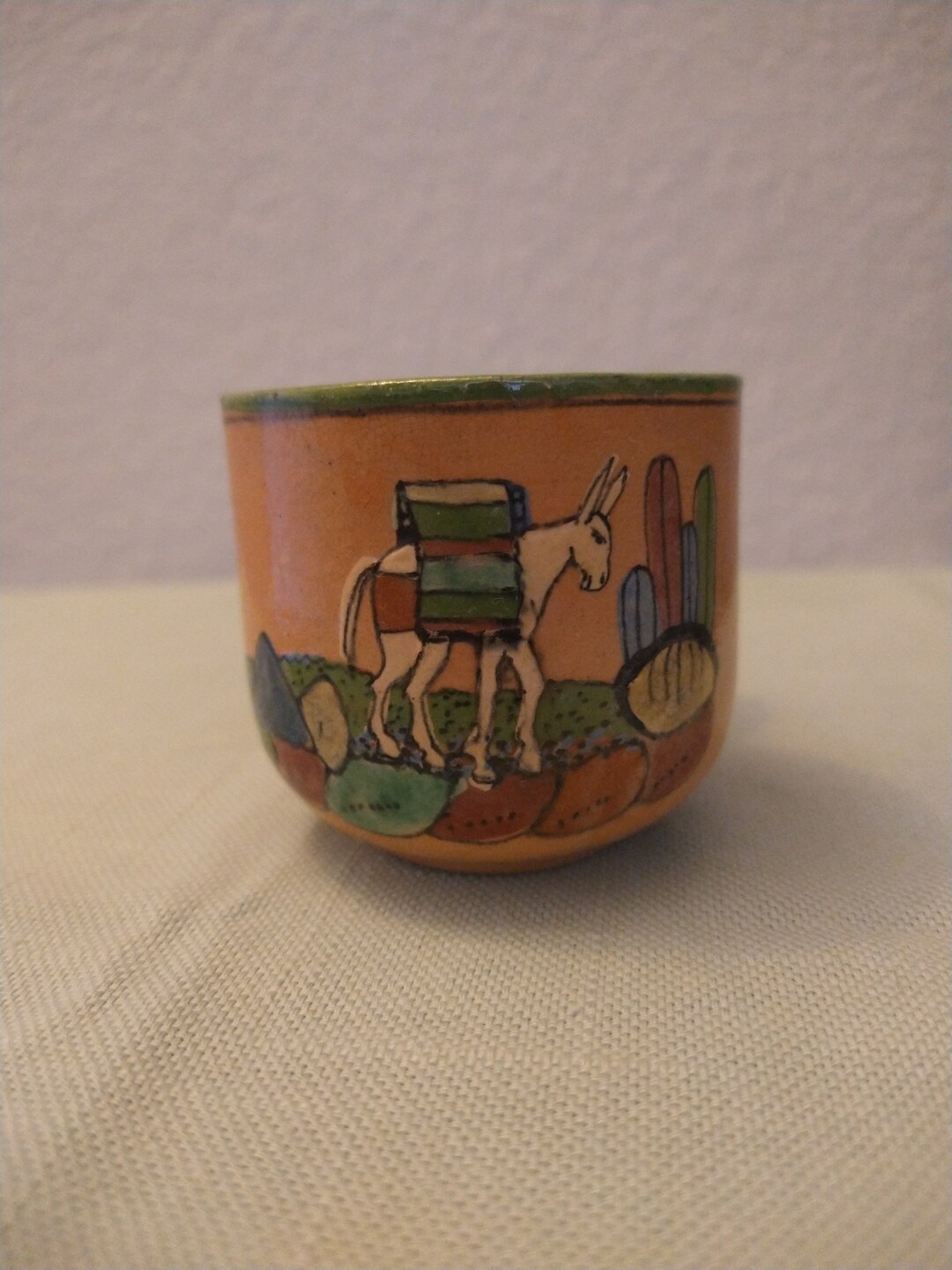 Decorated Terra Cotta Cup - Etsy