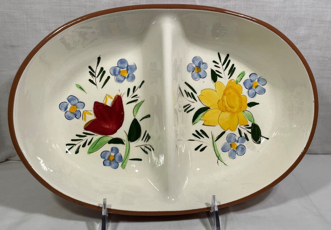 Vintage Stangl Pottery Country Garden Divided Dish Casserole Hand ...
