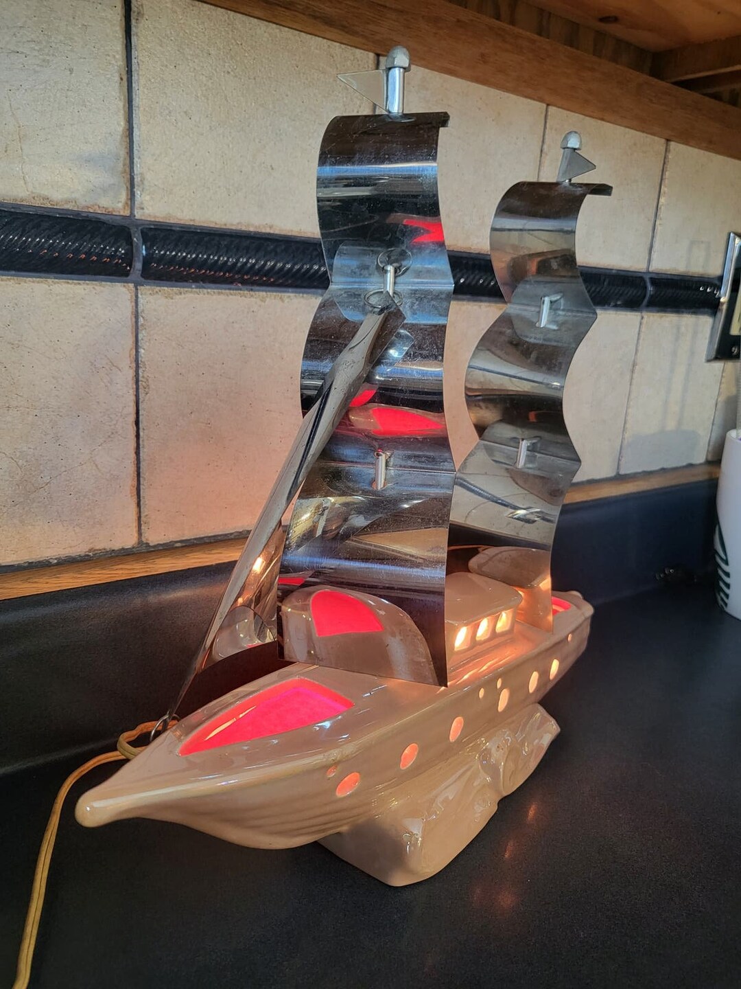 1950’s Ceramic TV Lamp Schooner Sailing Ship Nautical Works - Etsy