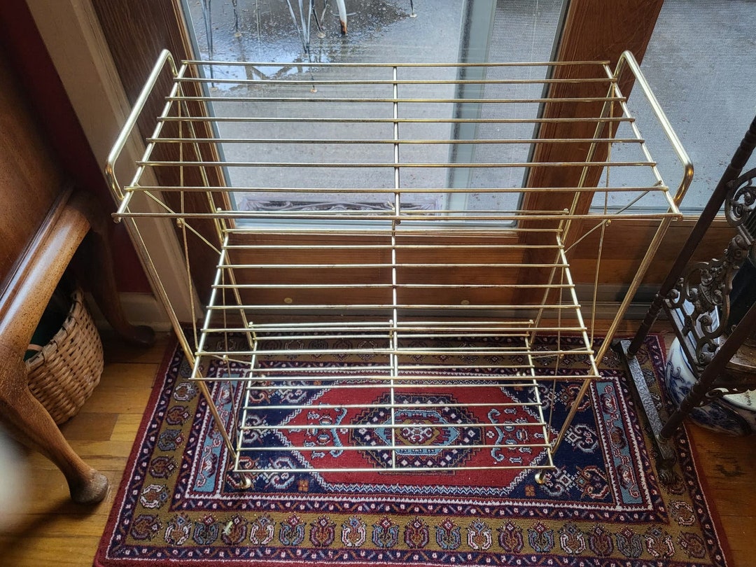 Vintage 3 Tier Gold Patina Metal Mid Century Stand - Etsy