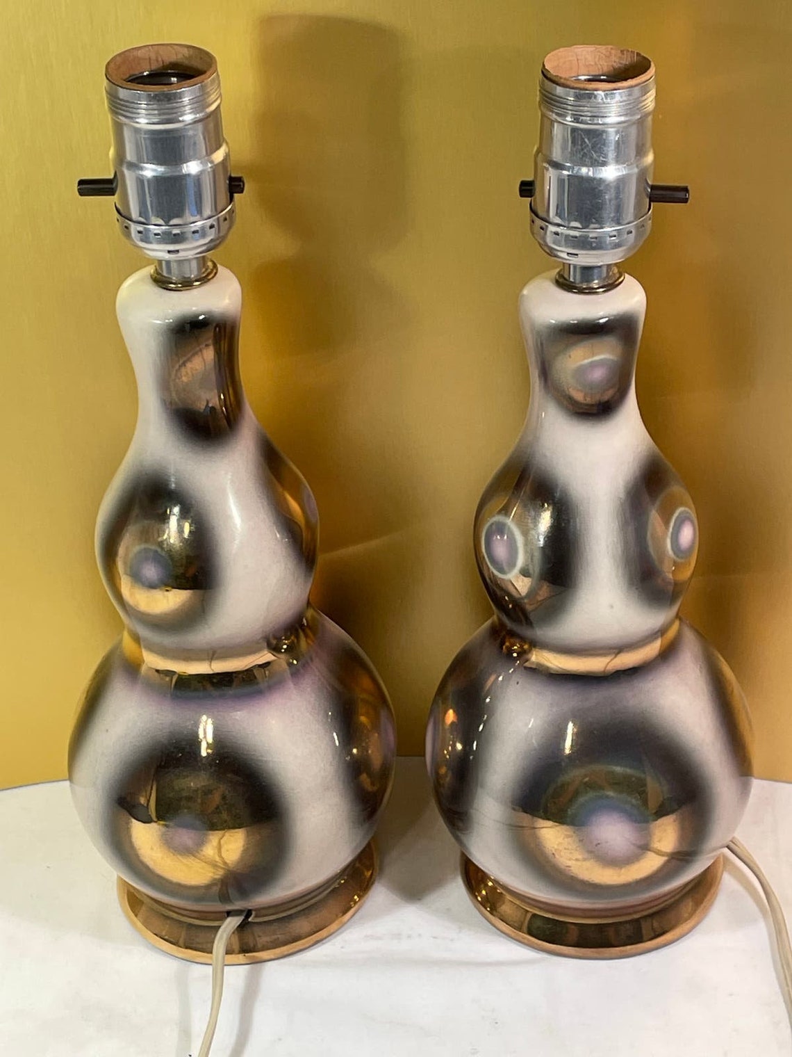 Vintage Pair of Midcentury Modern Funky Weird Unique Table Lamps - Etsy