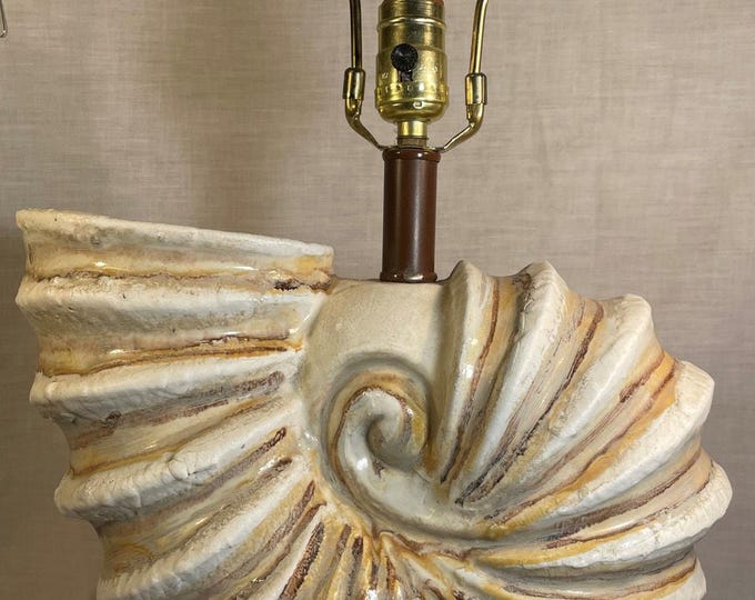 Vintage Coastal Ammonite Nautilus Table Lamp - Etsy