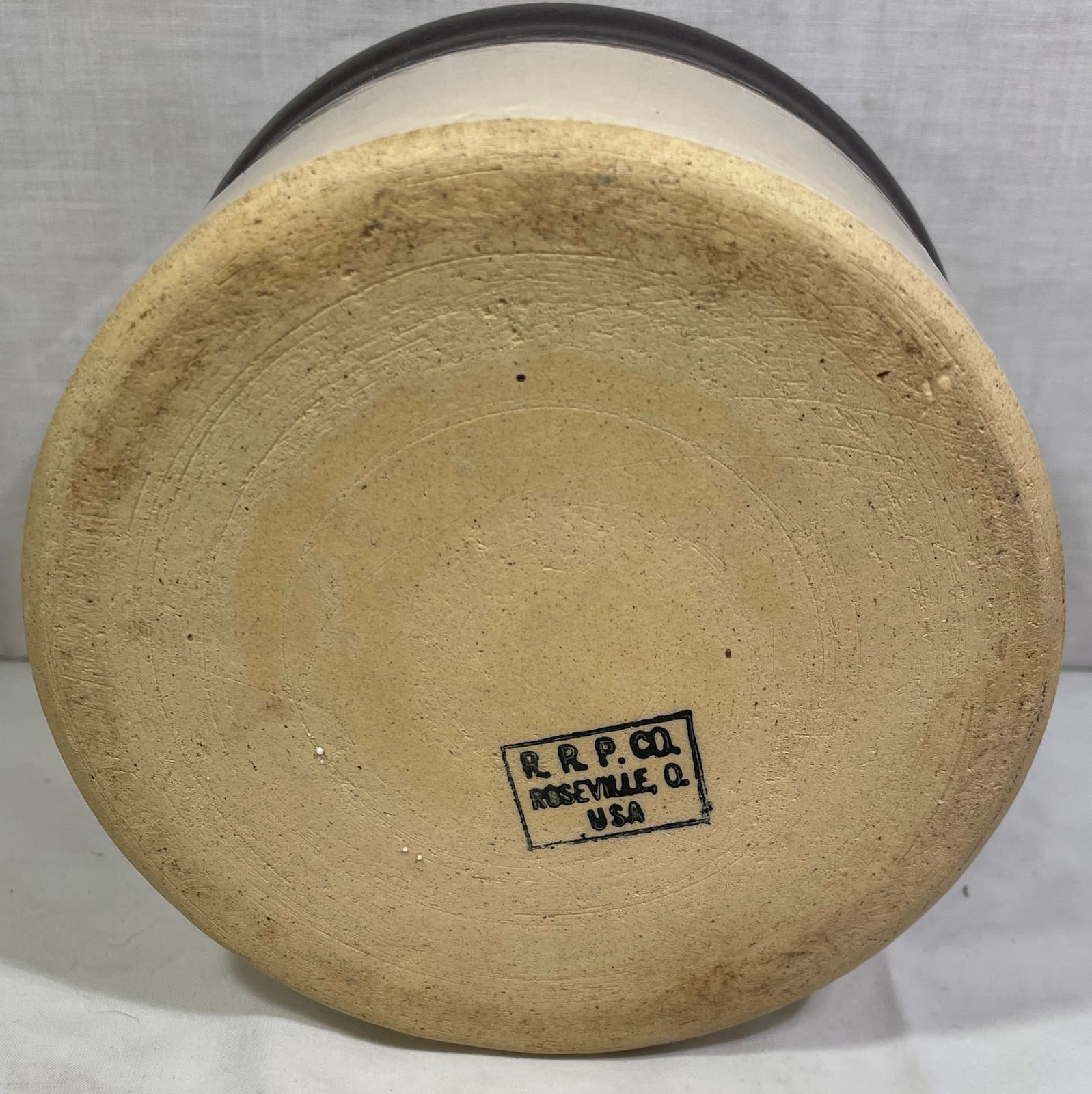 RRP Roseville 1 Quart Stone Wear Two Tone Crock With Lid Brown / Tan - Etsy