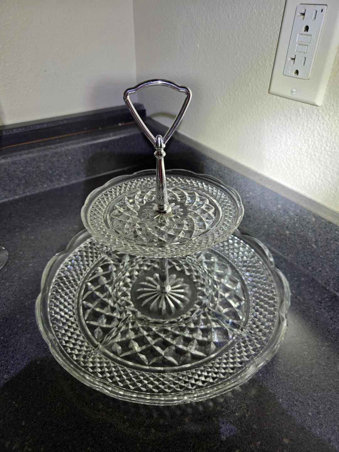 Anchor Hocking Two Tier Wexford Tidbit Tray - Etsy
