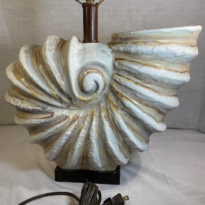 Vintage Coastal Ammonite Nautilus Table Lamp - Etsy