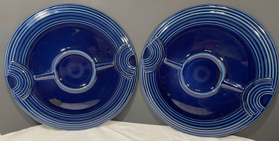 Vintage Set of 2 Cobalt Blue Fiestaware Fiesta Hostess Platter - Etsy