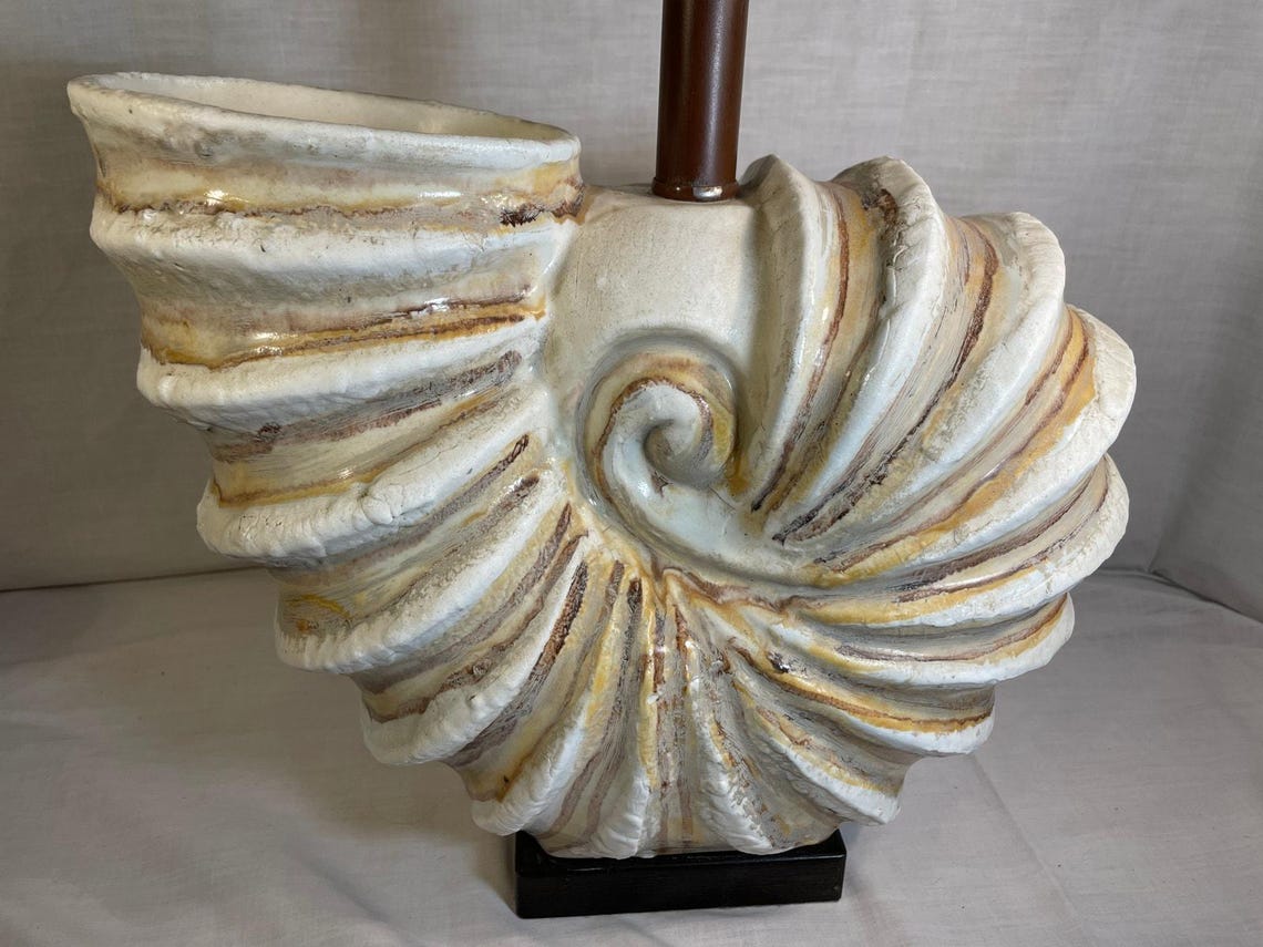 Vintage Coastal Ammonite Nautilus Table Lamp - Etsy