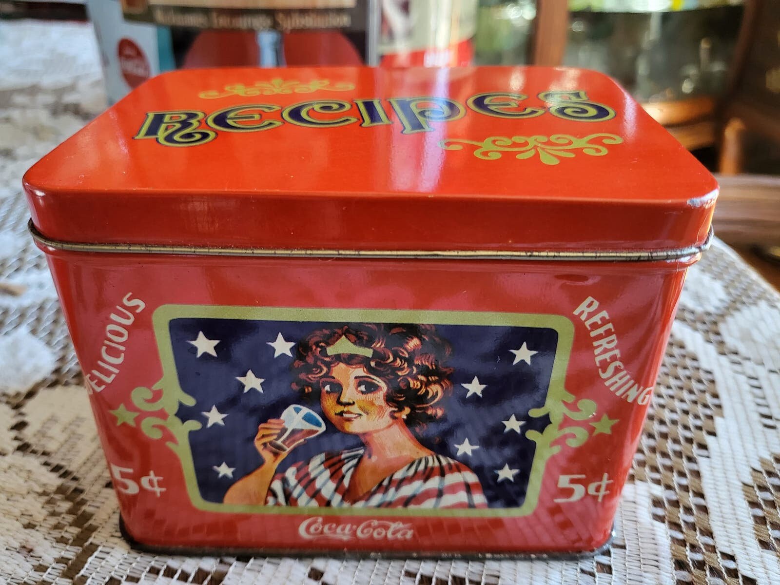 Coca Cola Tin 3 Pc Hndl Box, Recipe Box Round Nostalgic Can - Etsy