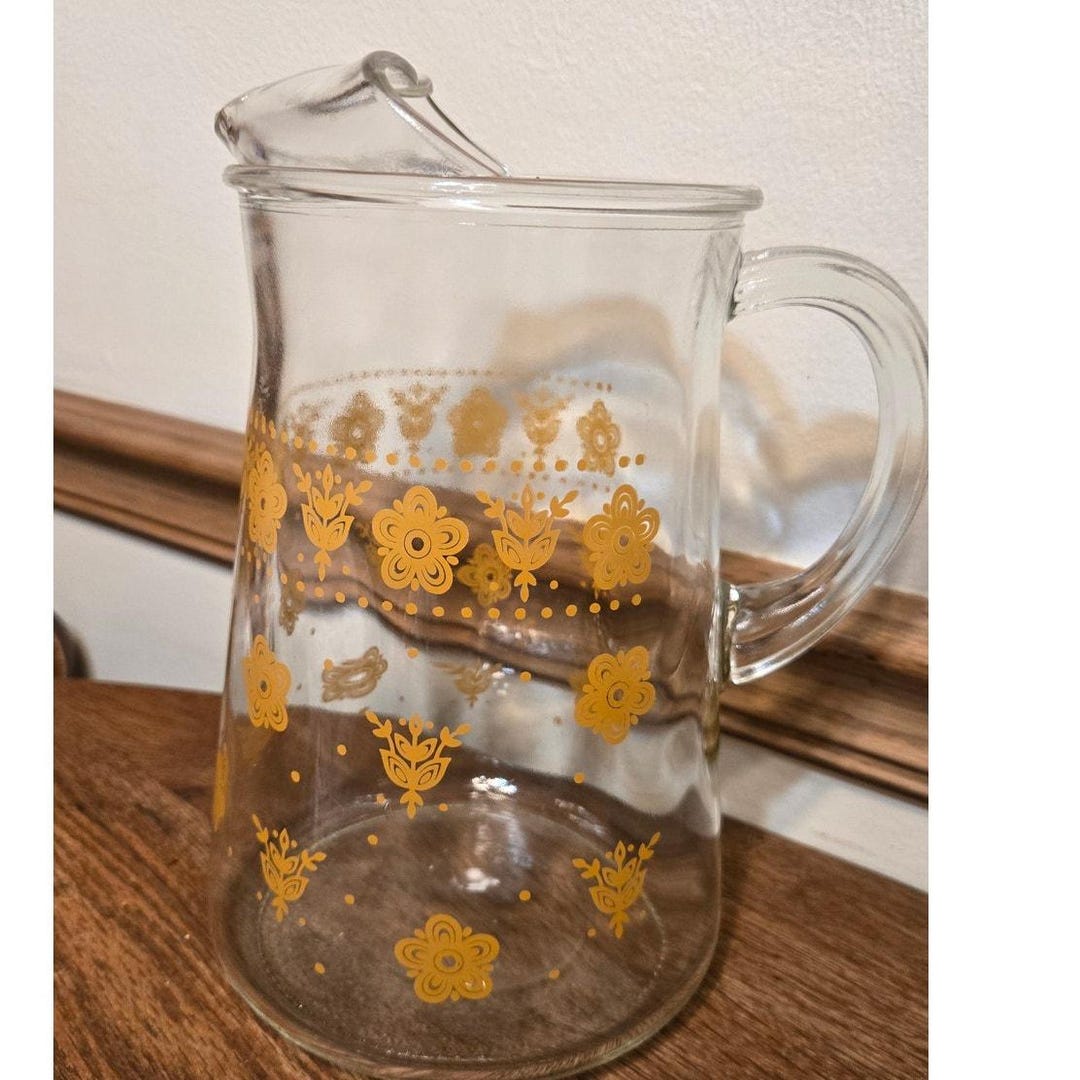 HTF Mid Century Modern Corning Corelle Golden Butterfly 72 Oz Pitcher ...