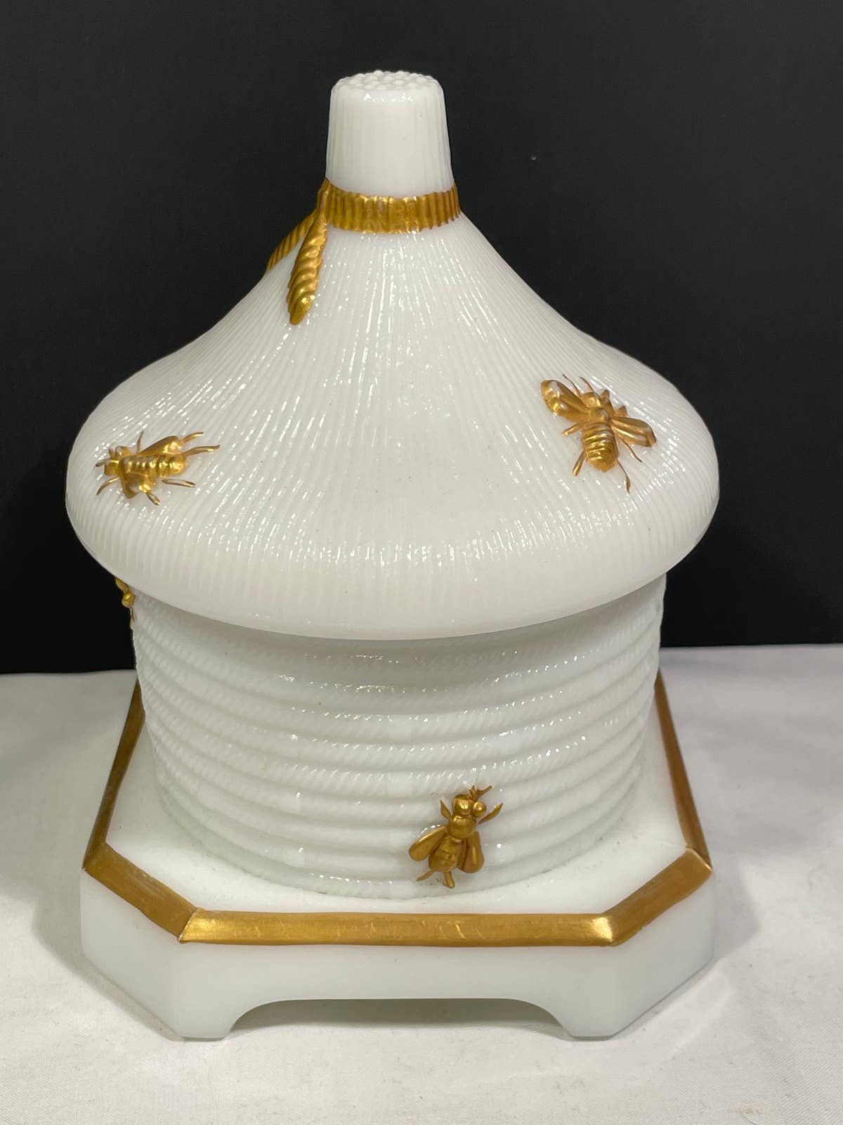 Imperial Glass Milk Glass & Gold Beehive Bee Hive Honey Pot - Etsy