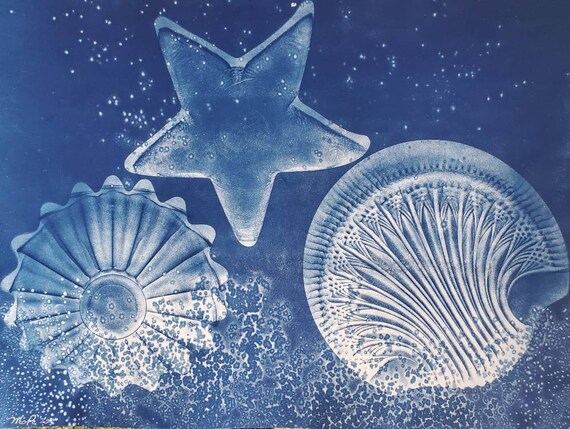 Cyanotype Original Artwork on 140 Lbs Watercolor Paper - Etsy