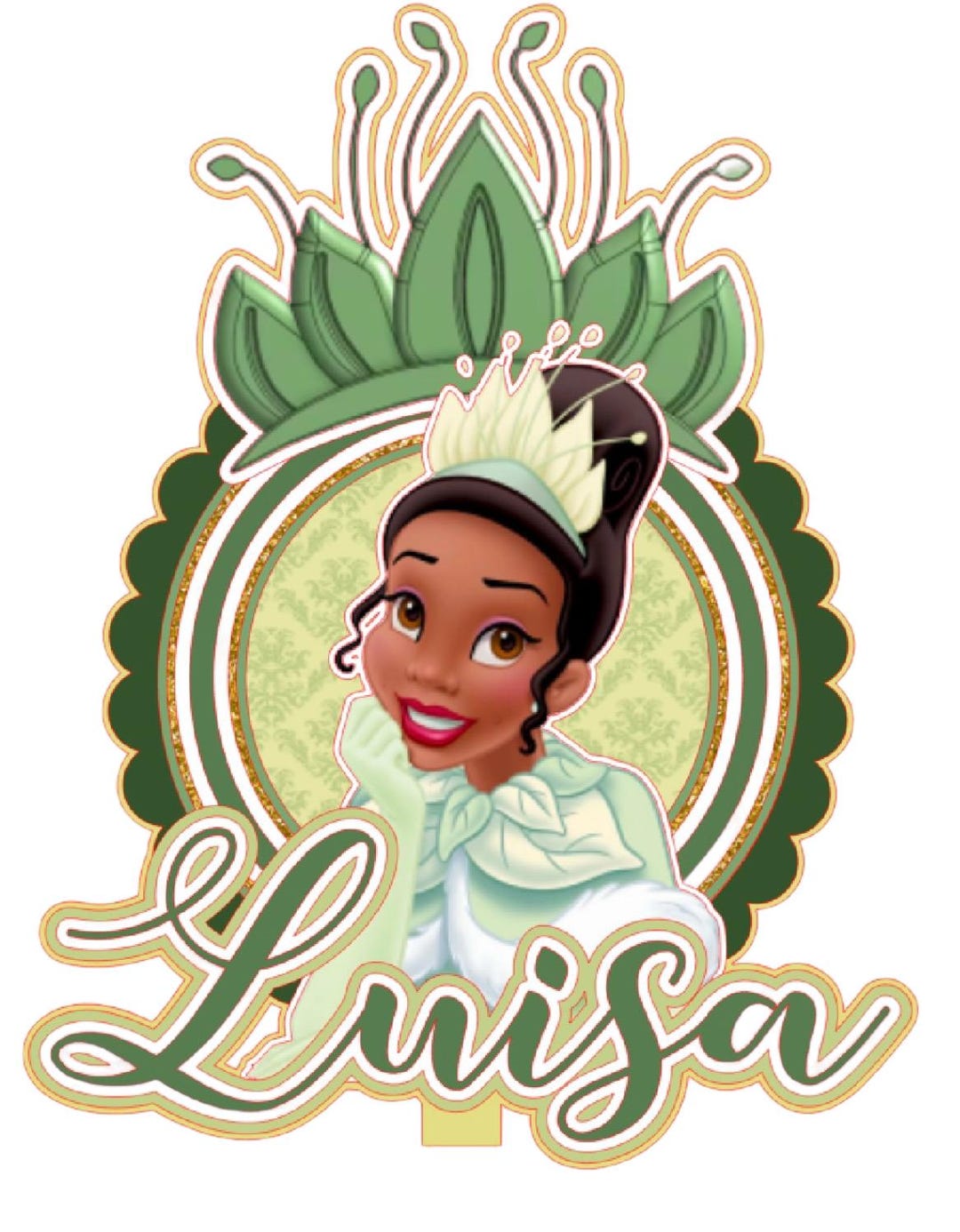 Princess Tiana Cake Topper 3D - Etsy