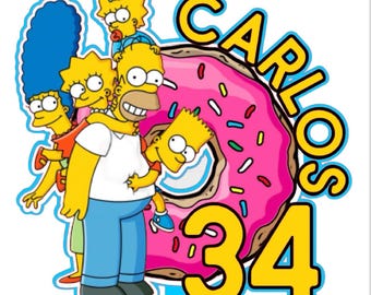 The Simpsons Cake Topper Simpsons Donut Cake Topper Simpsons Party ...