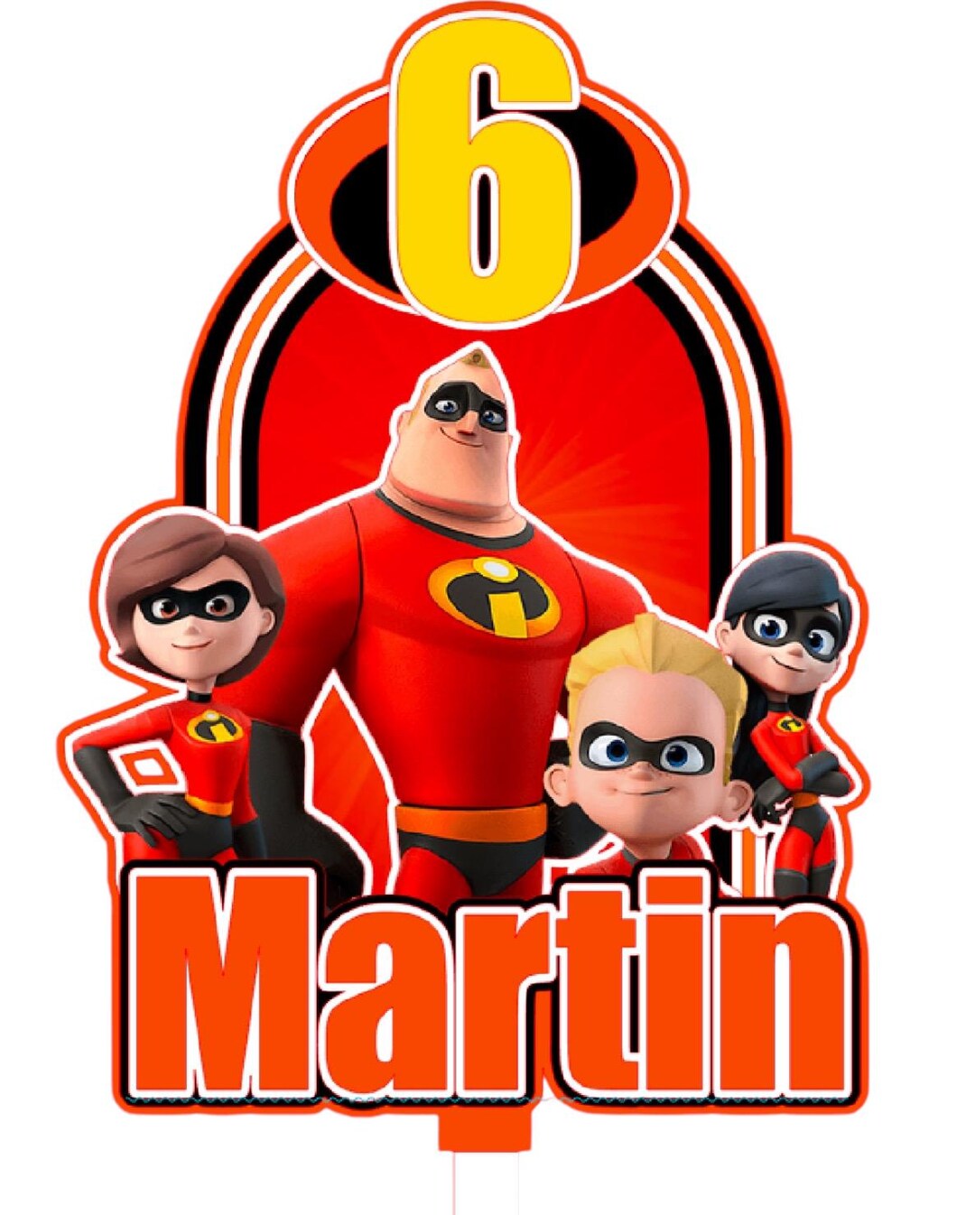Incredibles Cake Topper 3D - Etsy