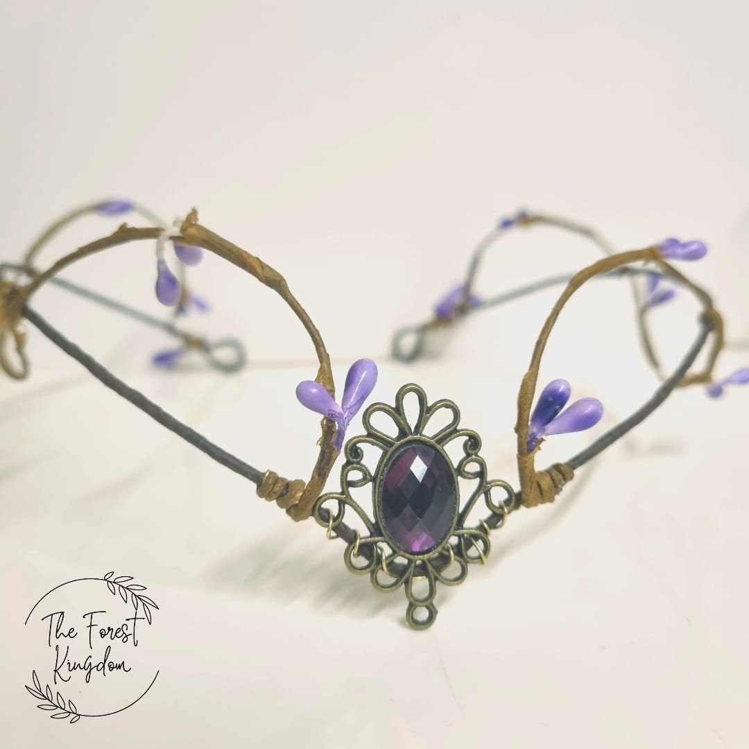 Elven Tiara, Purple Elf Crown, Elf Tiara Violet Forest, Elven Circlet ...