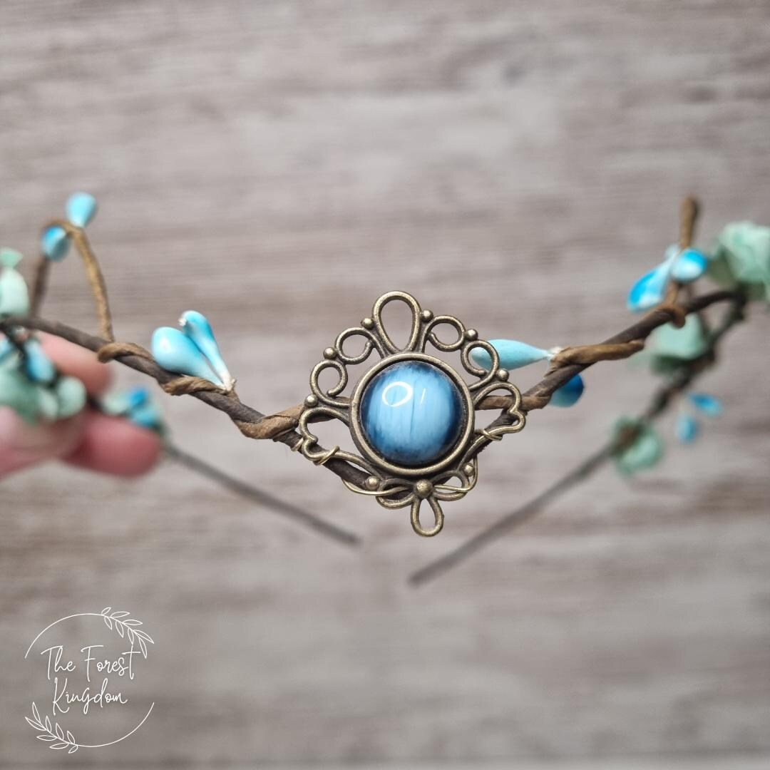 Light Blue Crown - Crystal Blue Turquoise Tiara - Skye Blue Branch ...