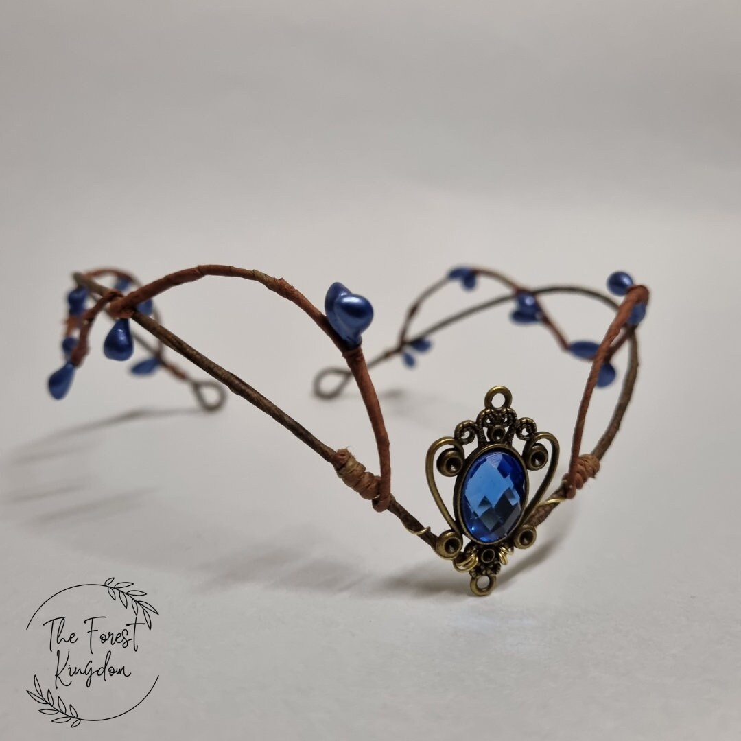 Blue Elven Crown - Seablue Elf Crown - Electric Blue Elvish Tiara ...