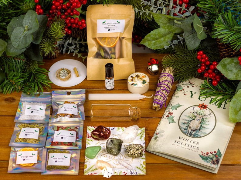 Yule Gift Box Set: Winter Solstice Ritual With Crystals & Candles - Etsy