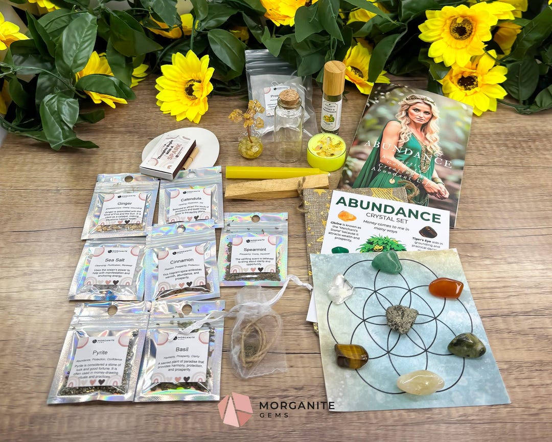 Abundance Gift Box: Ritual Intention Bundle With Crystals, Spell Kit ...